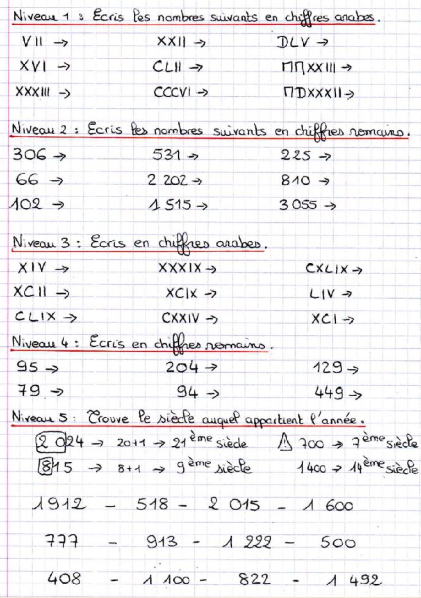 H2 Les chiffres romains CM1-CM2
