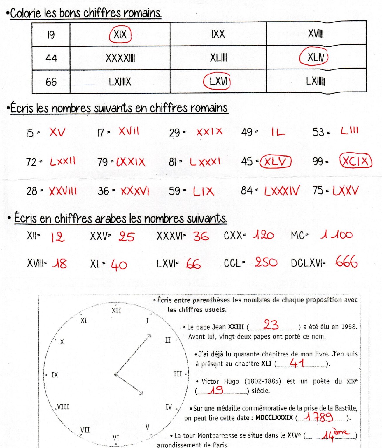 Les chiffres romains : leçon complète et exercices (CM1-CM2)