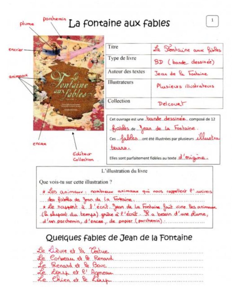 Les fables : "La fontaine aux fables" (séance 1)