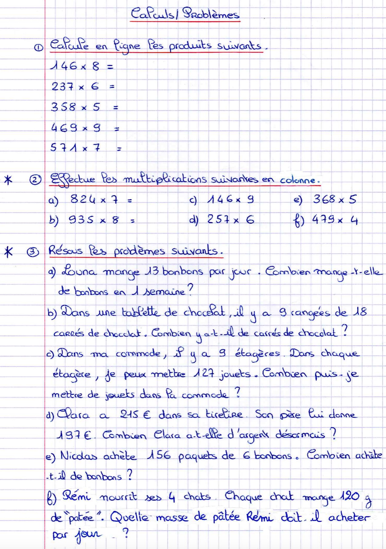 CP4 Problèmes multiplicatifs gratuits et corrigés