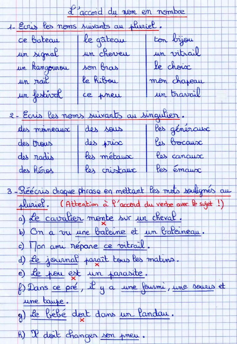 O10 Le genre (masculin et féminin des noms) : exercices...