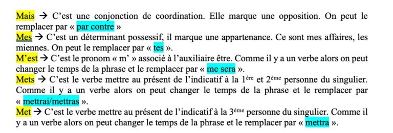 Les homophones mais mes : exercices (1) CM1-CM2