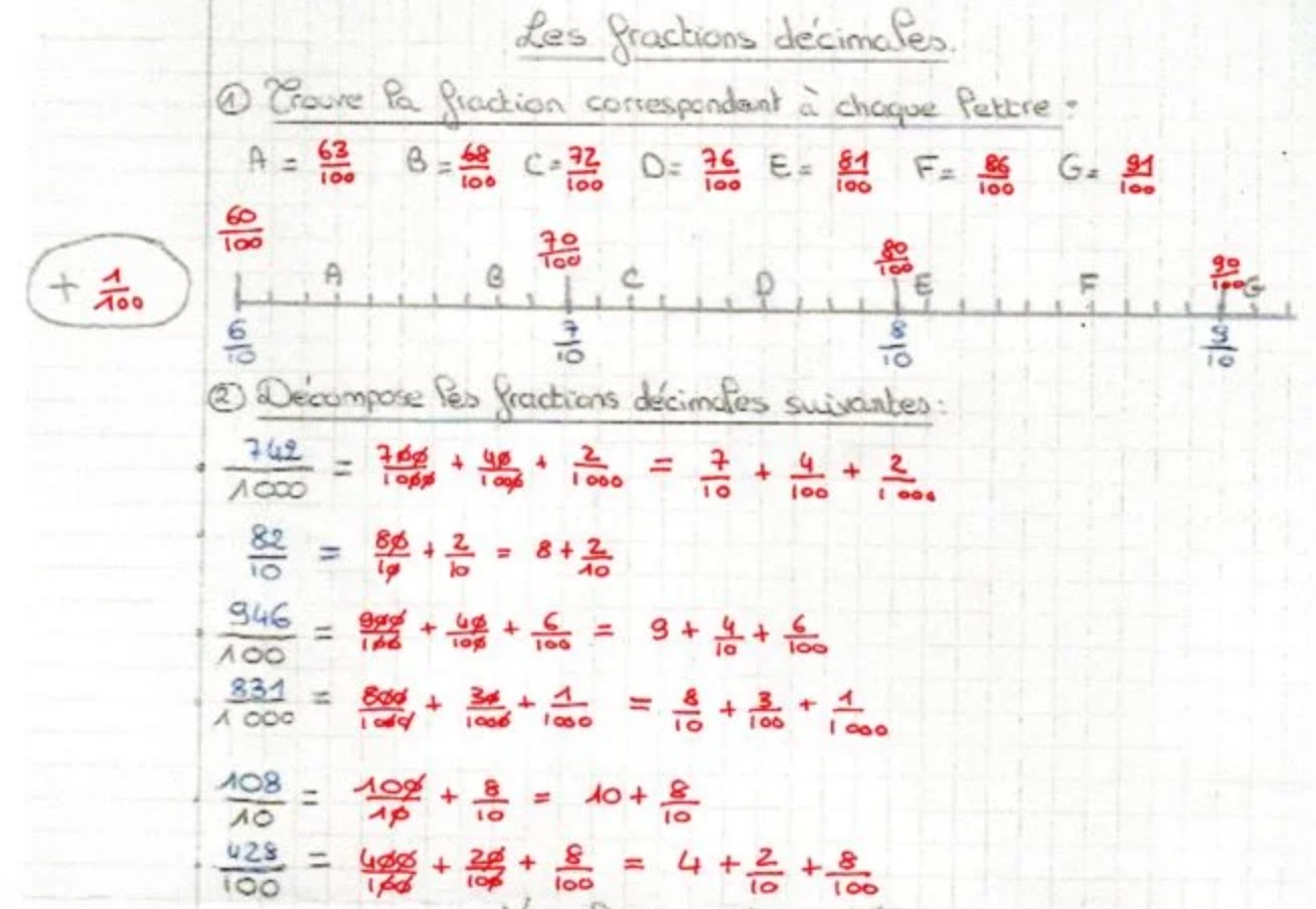 Fraction décimale en nombre décimal (méthode facile + exercices CM1 CM2)