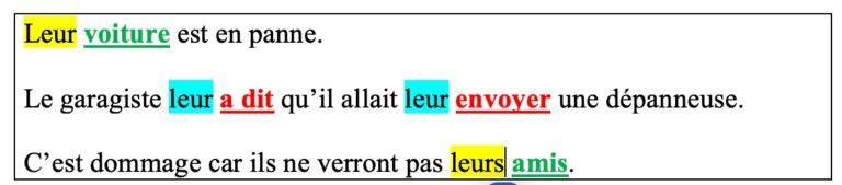 homophones grammaticaux leur leurs : leçon CM1-CM2