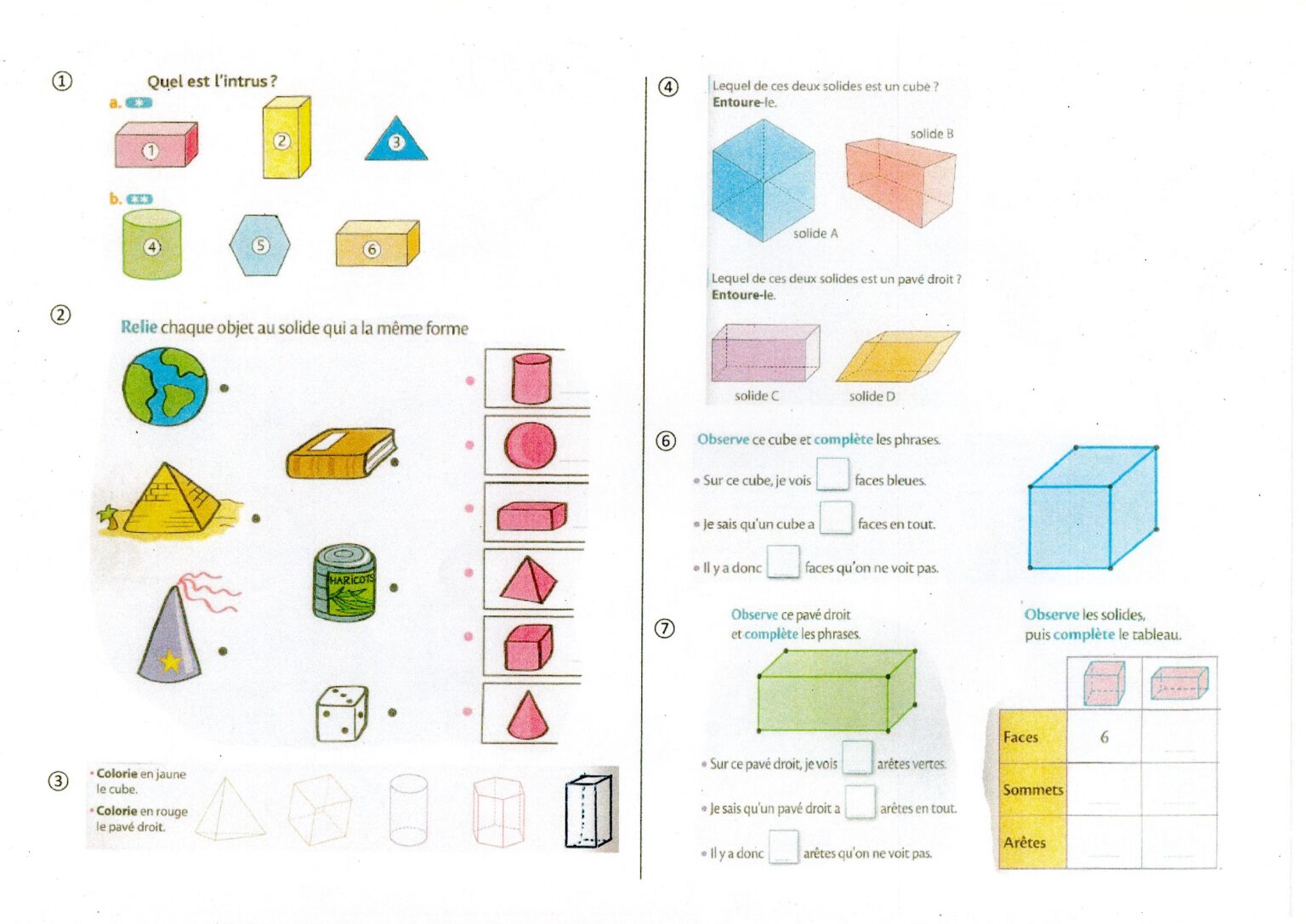 Les solides CM2 - découverte et exercices