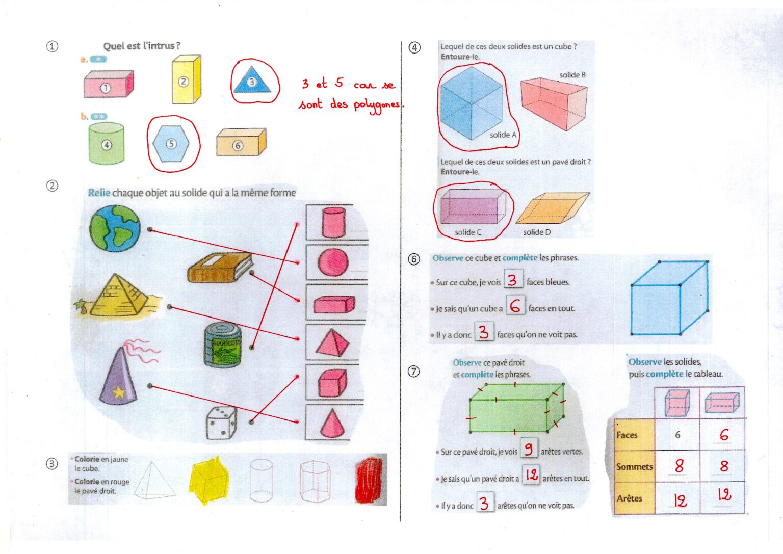 Les solides CM2 - découverte et exercices