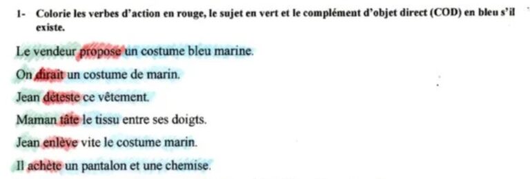 Exercices sur les COD CM1 CM2 – Compléments du verbe