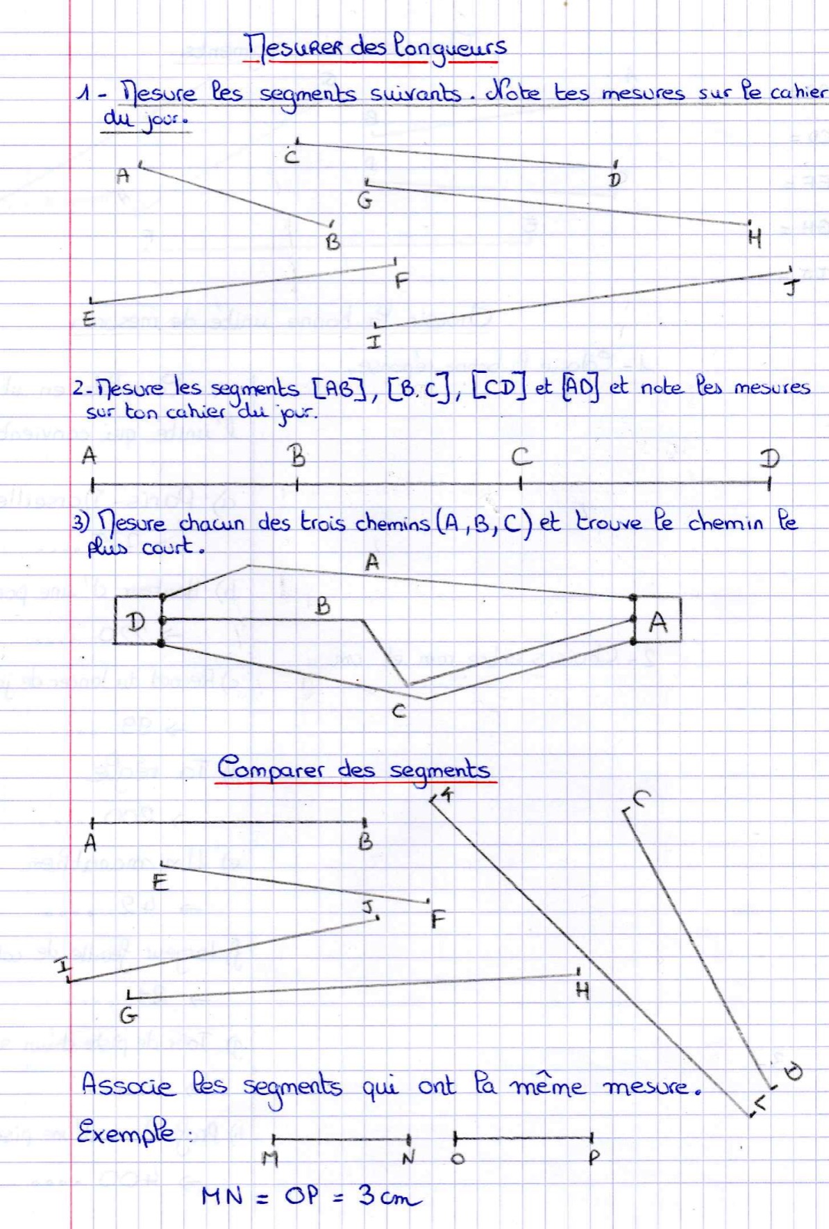 M1 Exercices sur les longueurs et corrections gratuits